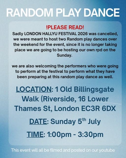 Random Play Dance – London, 5 July 2026 | K-Pop Tracker