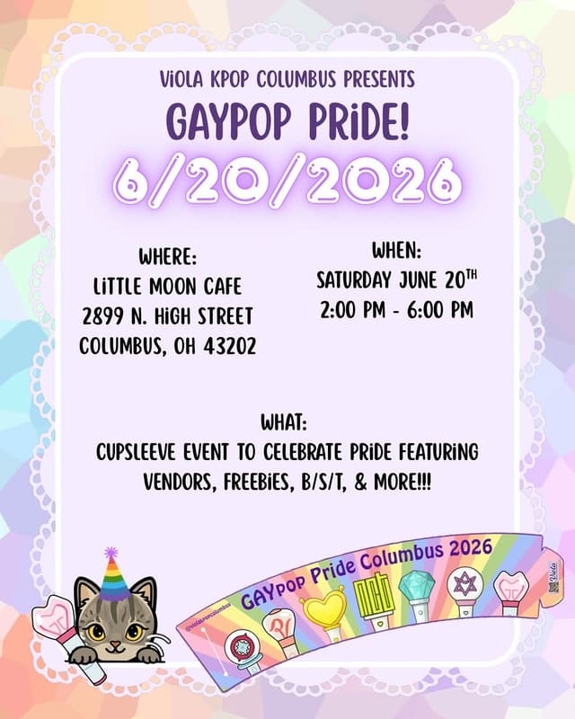 GAYPOP PRIDE! – Columbus, June 20, 2026 | K-Pop Tracker