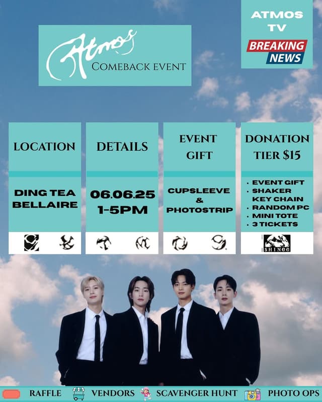 Shinee Atmos Comeback Event – Houston, June 6, 2026 | K-Pop Tracker